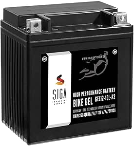 SIGA GEL Motorradbatterie 12V 11Ah 260A/EN GEL Batterie YB10L-A2 GEL12-10L-A2 YB10L-B YB10L-BS ...