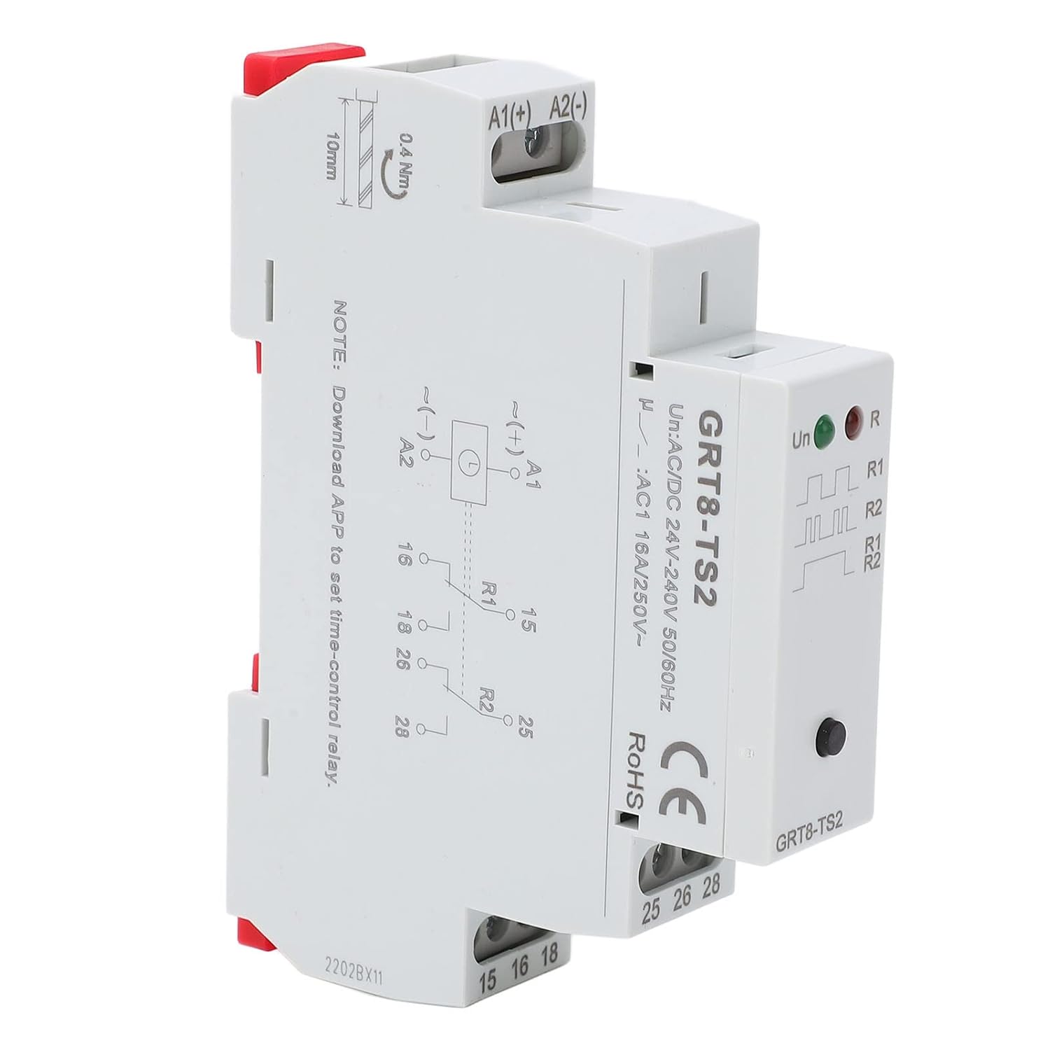 Auxiliary Relay, Easy Installation ABS AC DC 24‑240V Flame Retardant ...