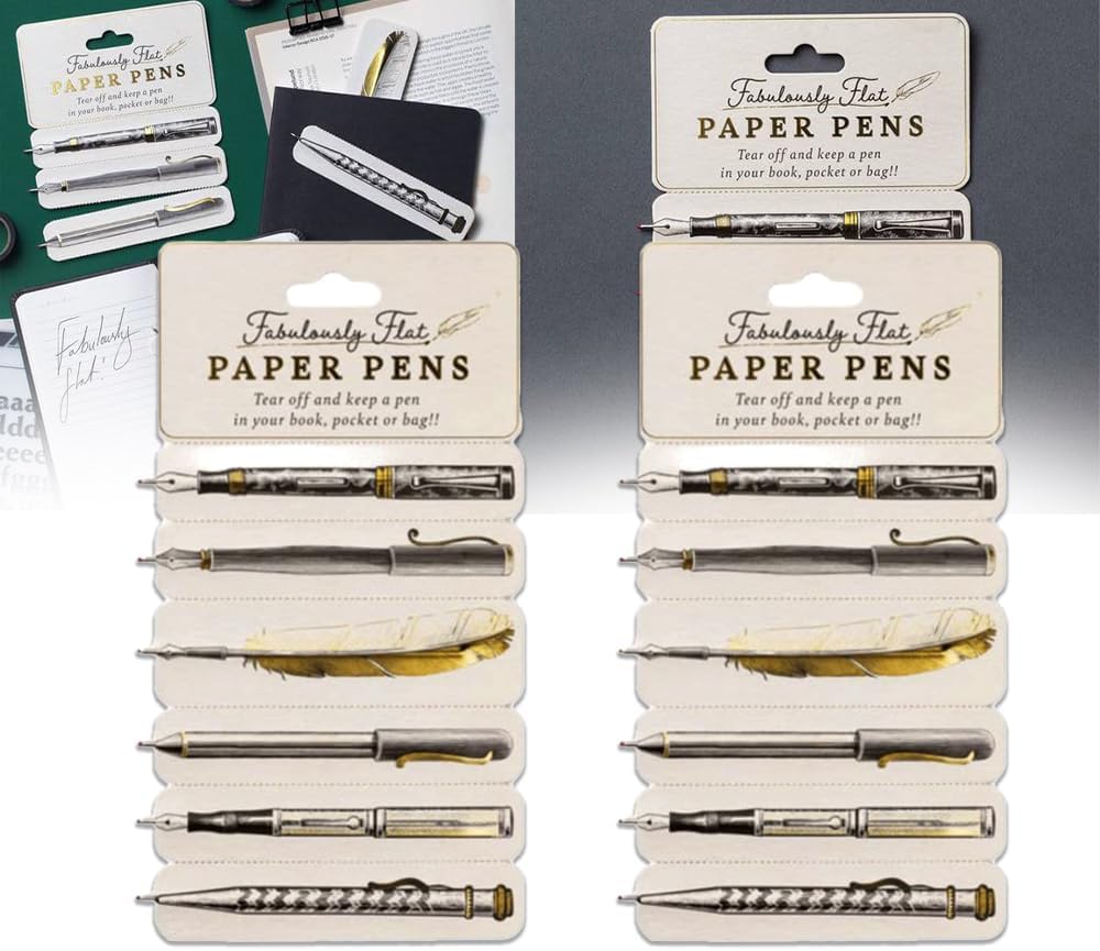 Amazon.com: Fabulously Flat Paper Pens,Flat Bookmarks Pen,Double Sided ...