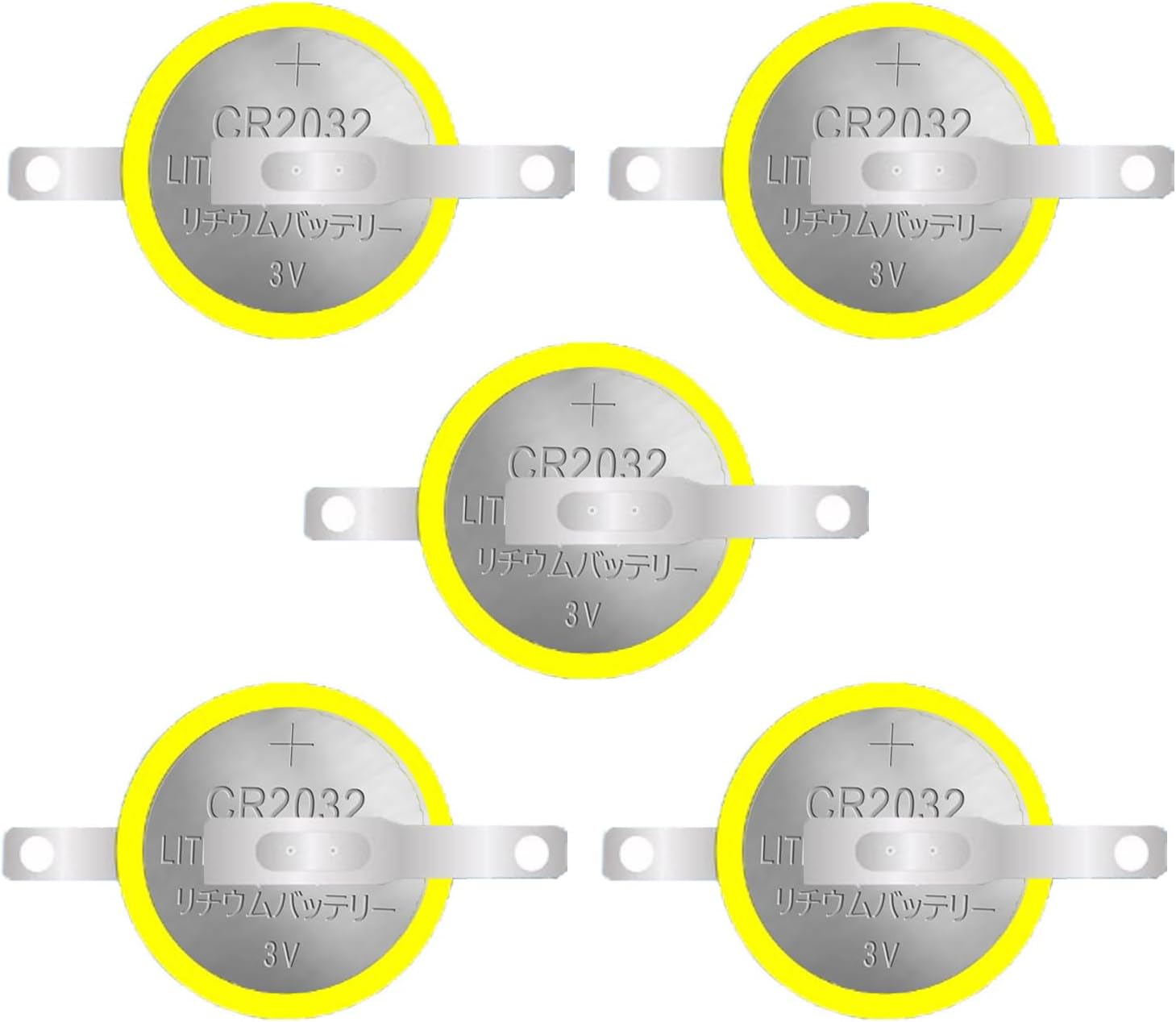 Amazon.com: DIDODI 5 Pack Tabbed CR2032 Battery with Solder Tabs 2032 ...