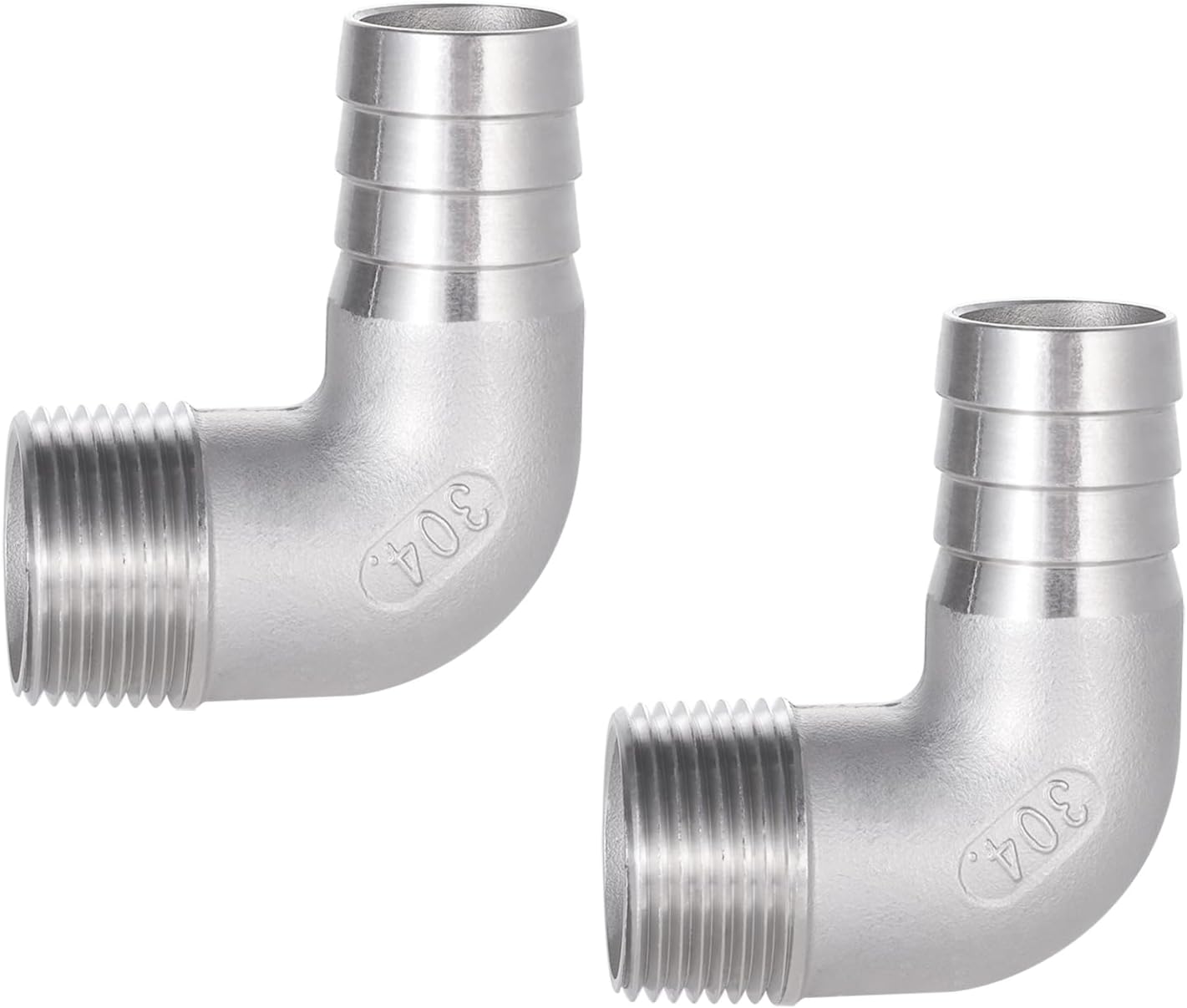 Amazon.com: Walkinginrain 304 Stainless Steel Hose Barb 90 Degree Elbow 3/4" Hose Barb to 3/4 ...
