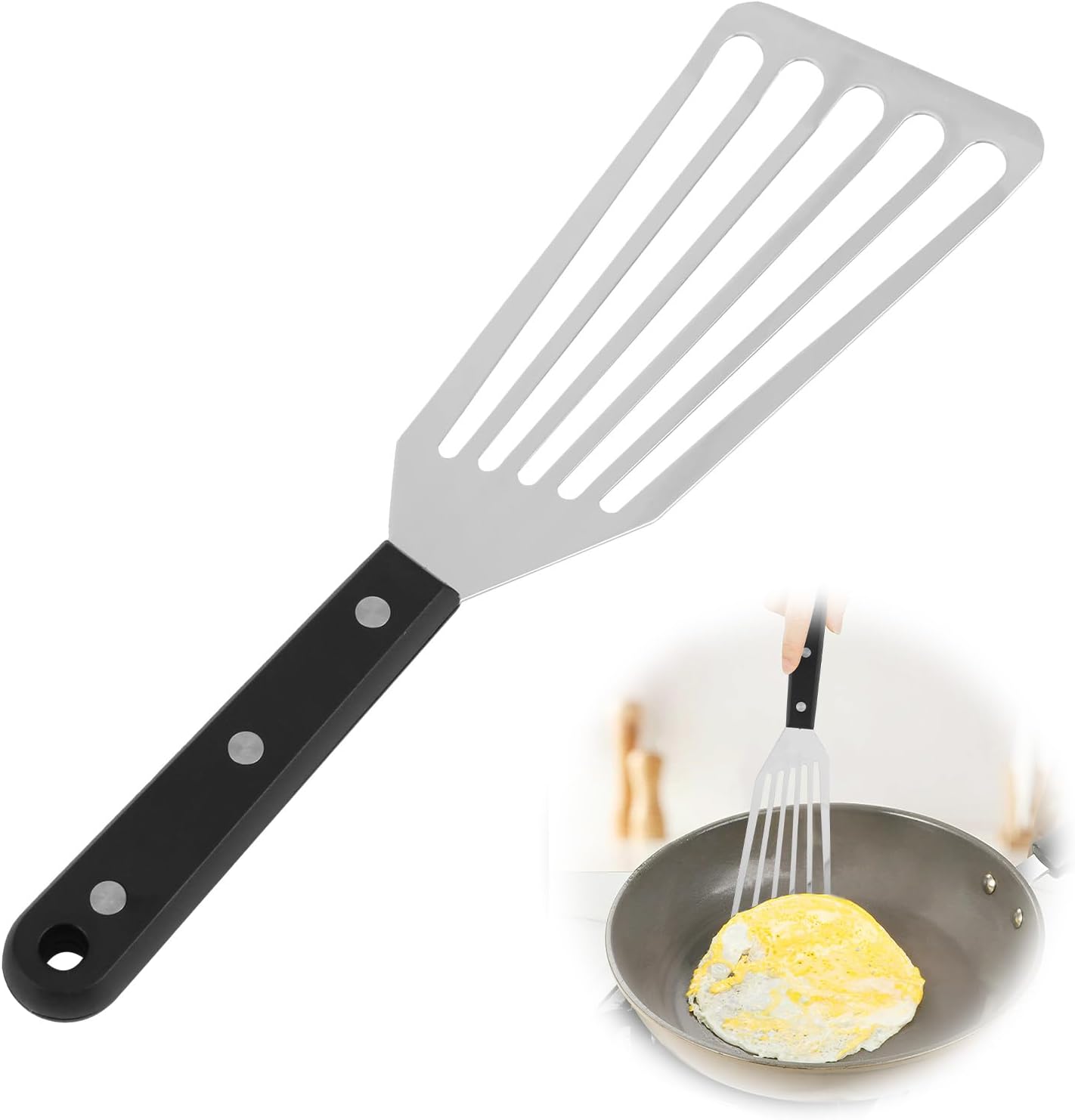 Fish Spatula Stainless Steel Turner with ABS Solid Handle 11 Inch Fish ...