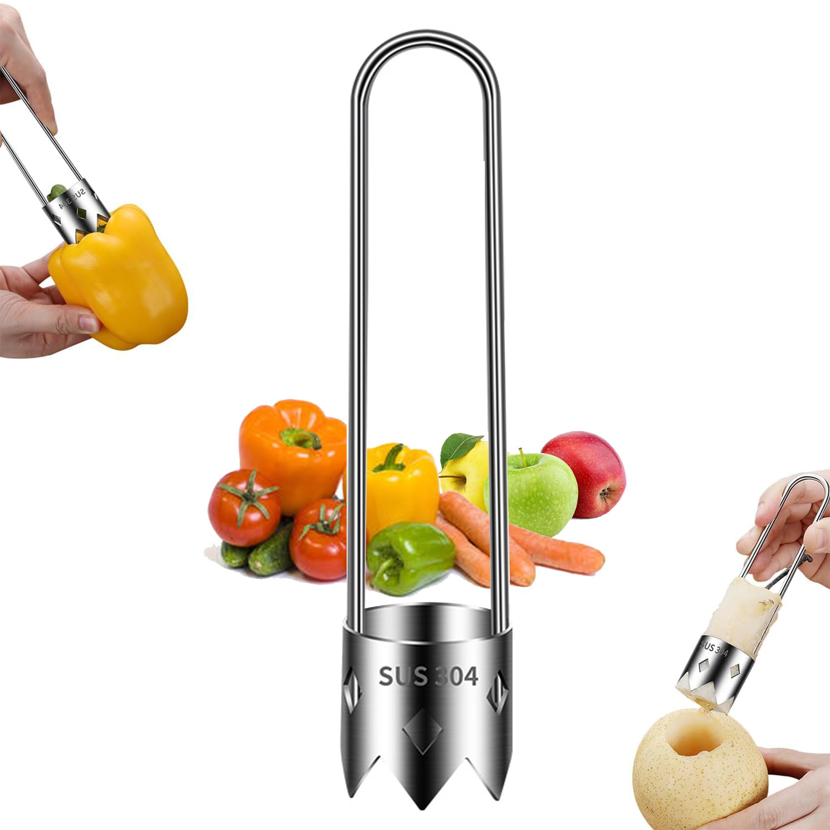 Amazon.com: Red Bell Pepper Seed Corer, 2024 NEW Universal Stainless ...