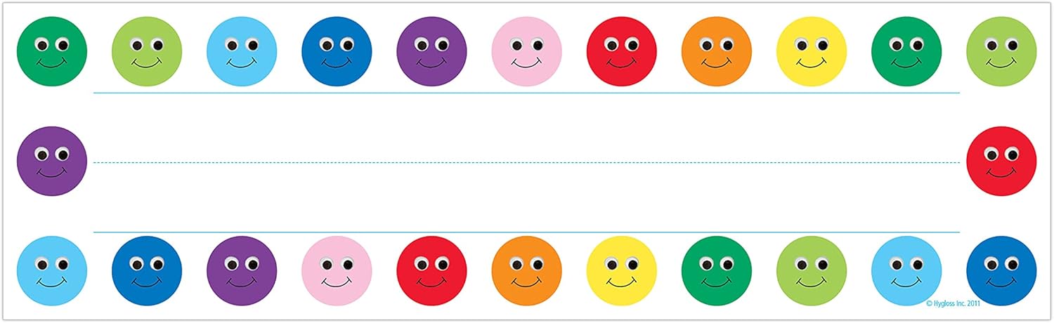 Hygloss Smiley Face Kids Name Plates, Paper, 9.5" x 2 7/8" : Amazon.co ...