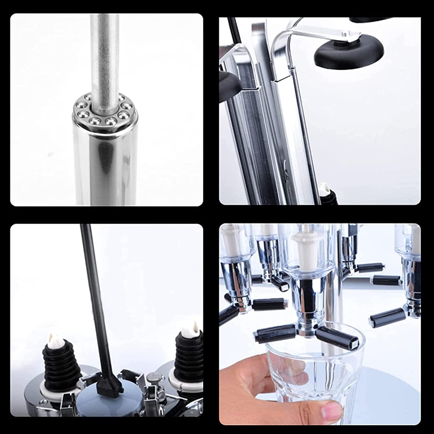 Rotating Liquor Dispenser - 6 Bottle Carousel With Pour Spouts For Home ...