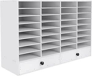 Amazon.com : Literature Organizer with 2 Drawers, 32 Compartments ...