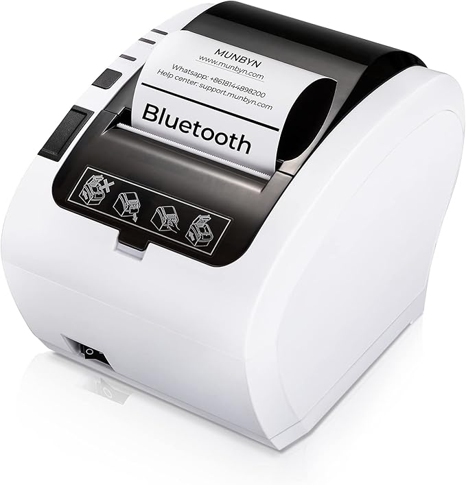 Amazon.com: MUNBYN Bluetooth 5.0 POS Printer P047, 80mm Receipt Printer ...