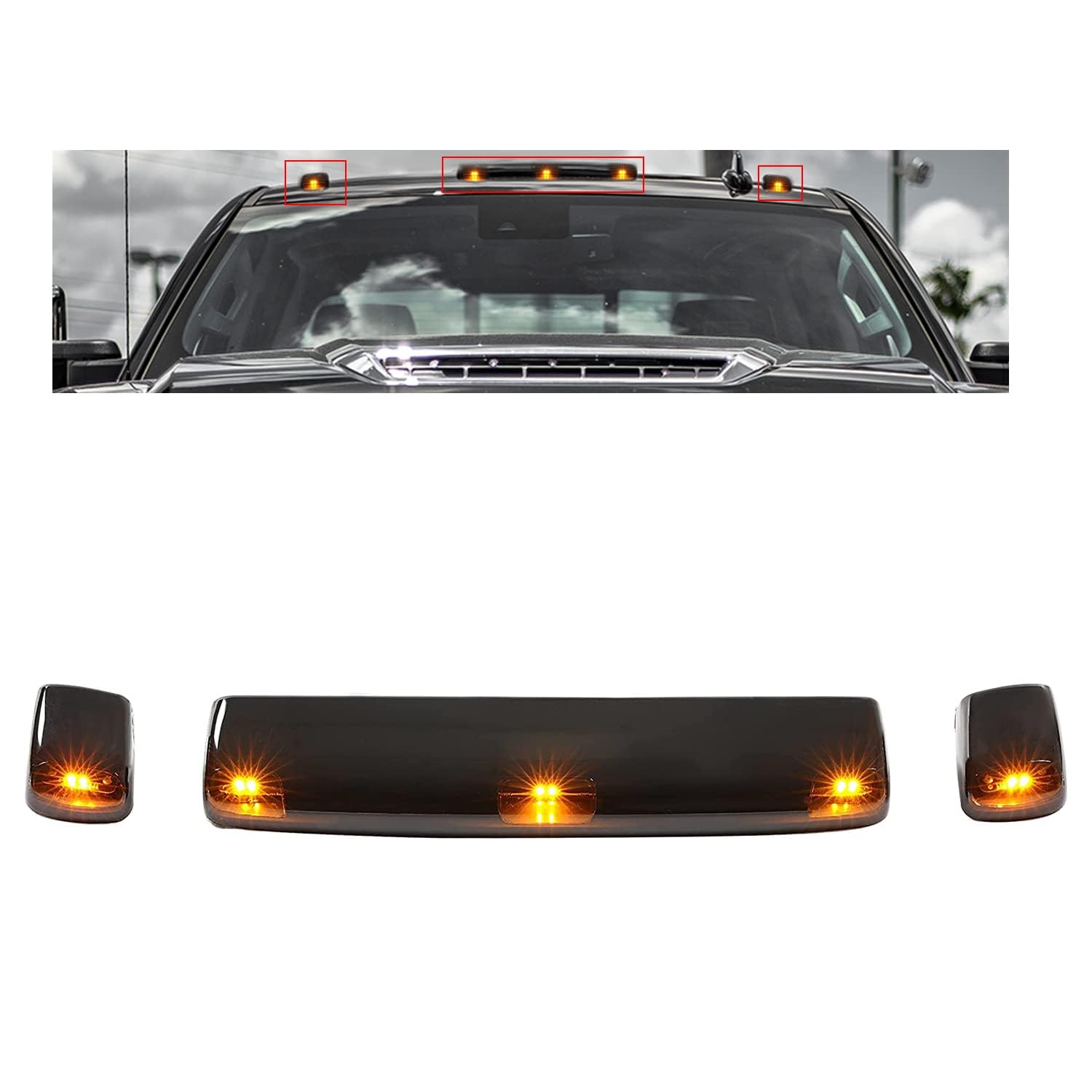 HECASA LED Cab Roof Lights Compatible with 2015-2019 Chevrolet ...