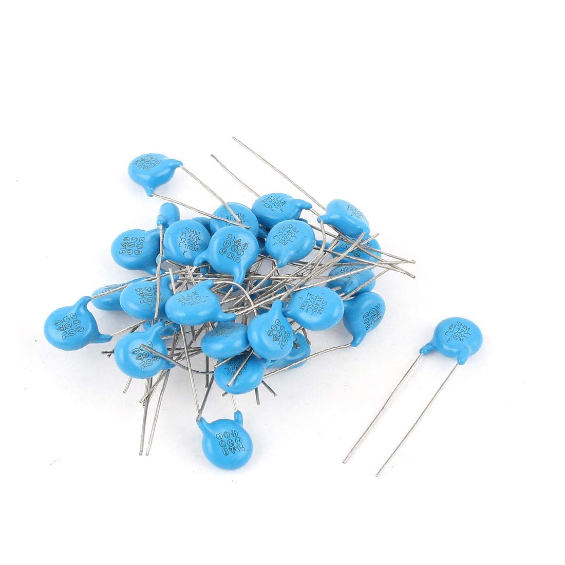 30Pcs Blue High Voltage Ceramic Disc Capacitor 250V 1000pF 20% ...