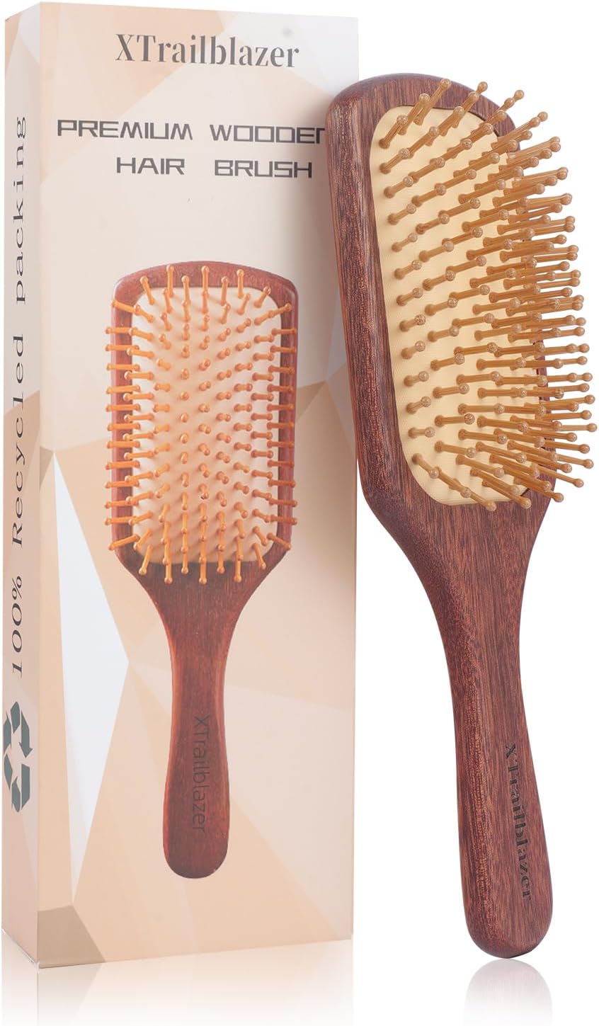 Amazon.com : 5570 Large Oval Oak Handle Hairbrush : Hair Brushes ...