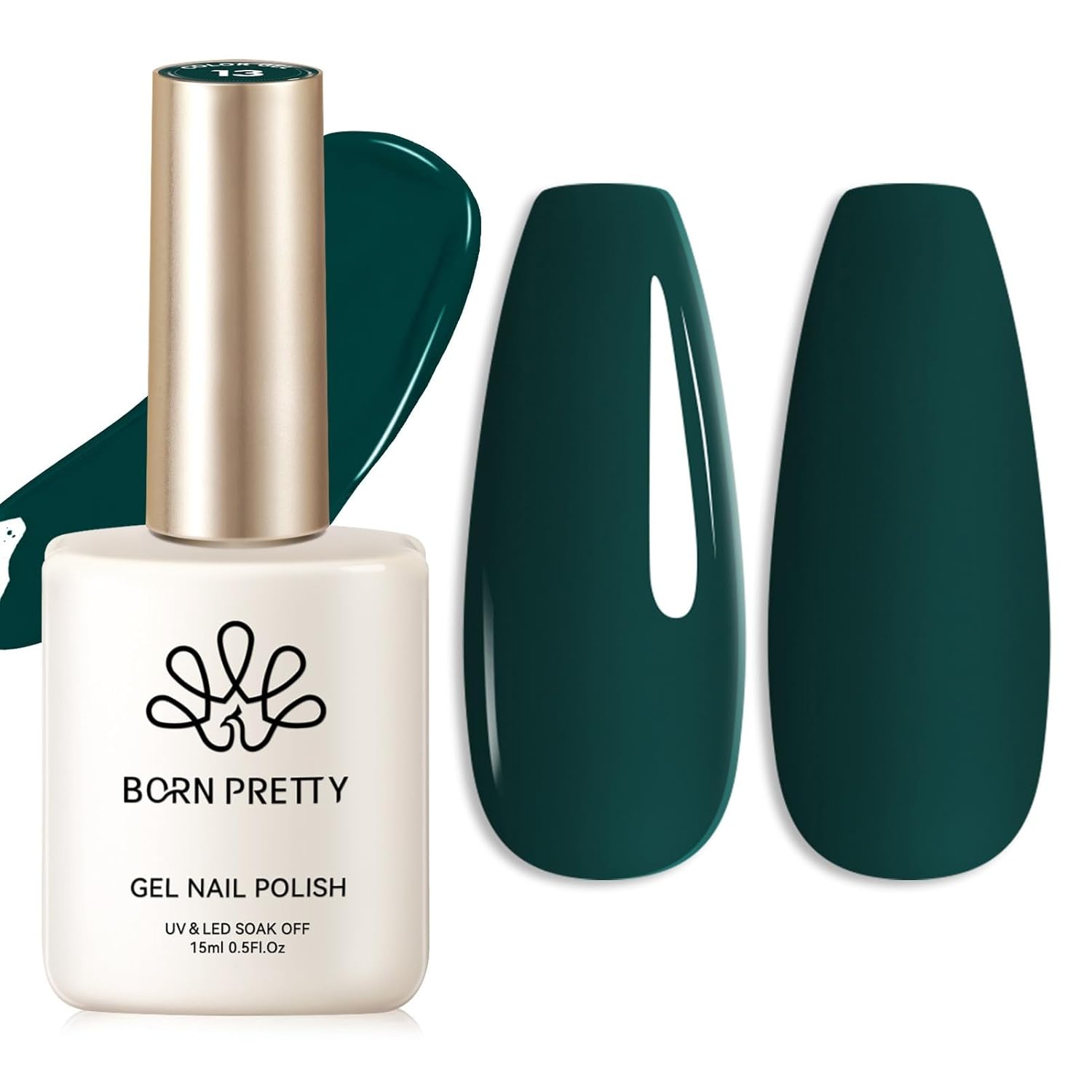 Amazon.com : Born Pretty Dark Green Gel Nail Polish Forest Green Color ...