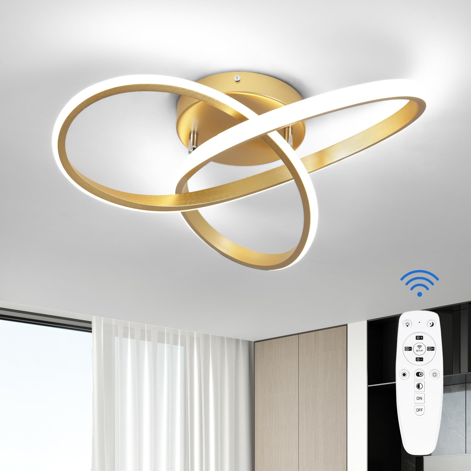 CANEOE Modern Led Ceiling Light,Dimmable Close to Ceiling Light with ...