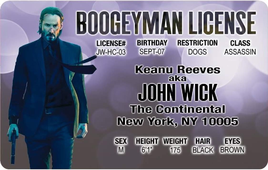 Amazon.com: Signs 4 Fun Parody ID | John Wick ID | Fake ID Novelty Card ...