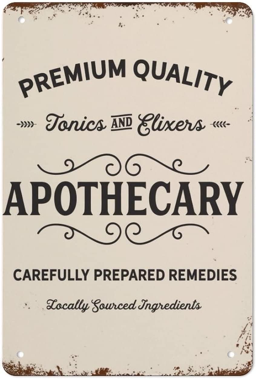 Amazon.com: Apothecary Sign Bathroom Wall Art Metal Tin Signs Vintage ...
