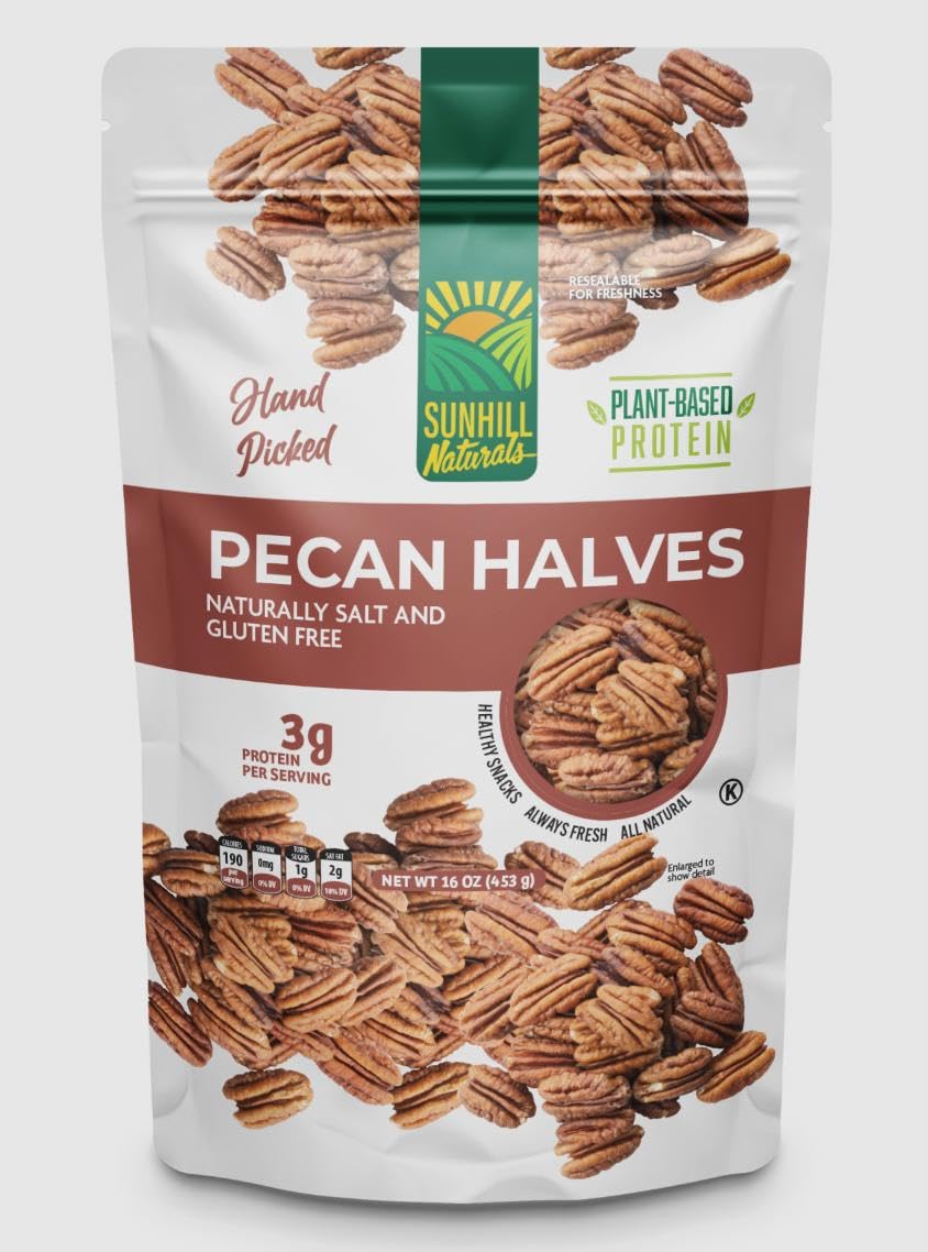 Amazon.com : Sunhill Naturals Raw Pecan Halves | Premium Unsalted Pecan ...