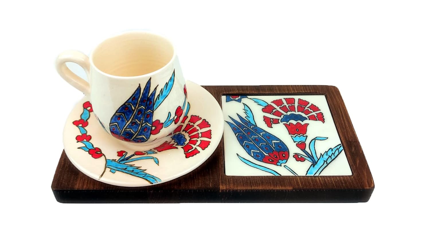 Amazon.com: Handmade Ceramic Turkish Greek Coffee Cup Saucer Plater and ...