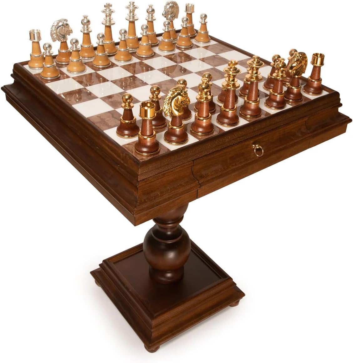 Amazon.com: Italfama Staunton XL Set + Tilia Wood Chess Table Marble ...