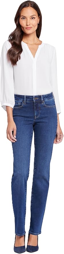 NYDJ Petite Marilyn Straight Jeans - Blue - 0 Petite : Amazon.co.uk ...