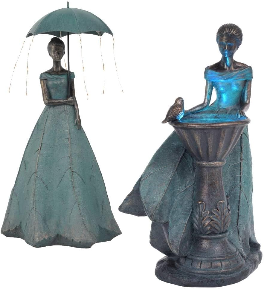 Amazon.com : DiliComing Solar Fairy Outdoor Statue Garden-Decor Resin ...