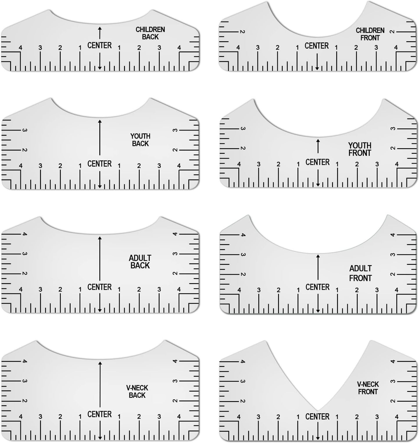 T-Shirt Rulers Guide - 8 Pack PVC Shirt Alignment Tool with Clothing ...