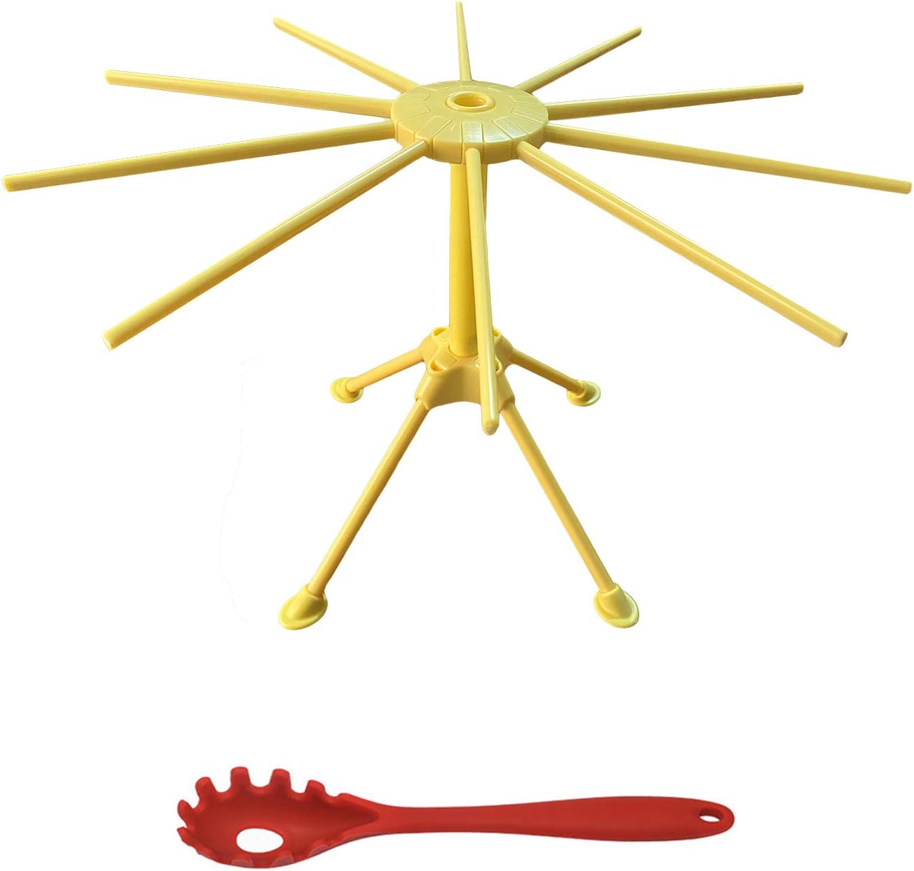 Pasta Drying Rack, Collapsible Noodle Pasta Stand with 10 Bar Handles ...