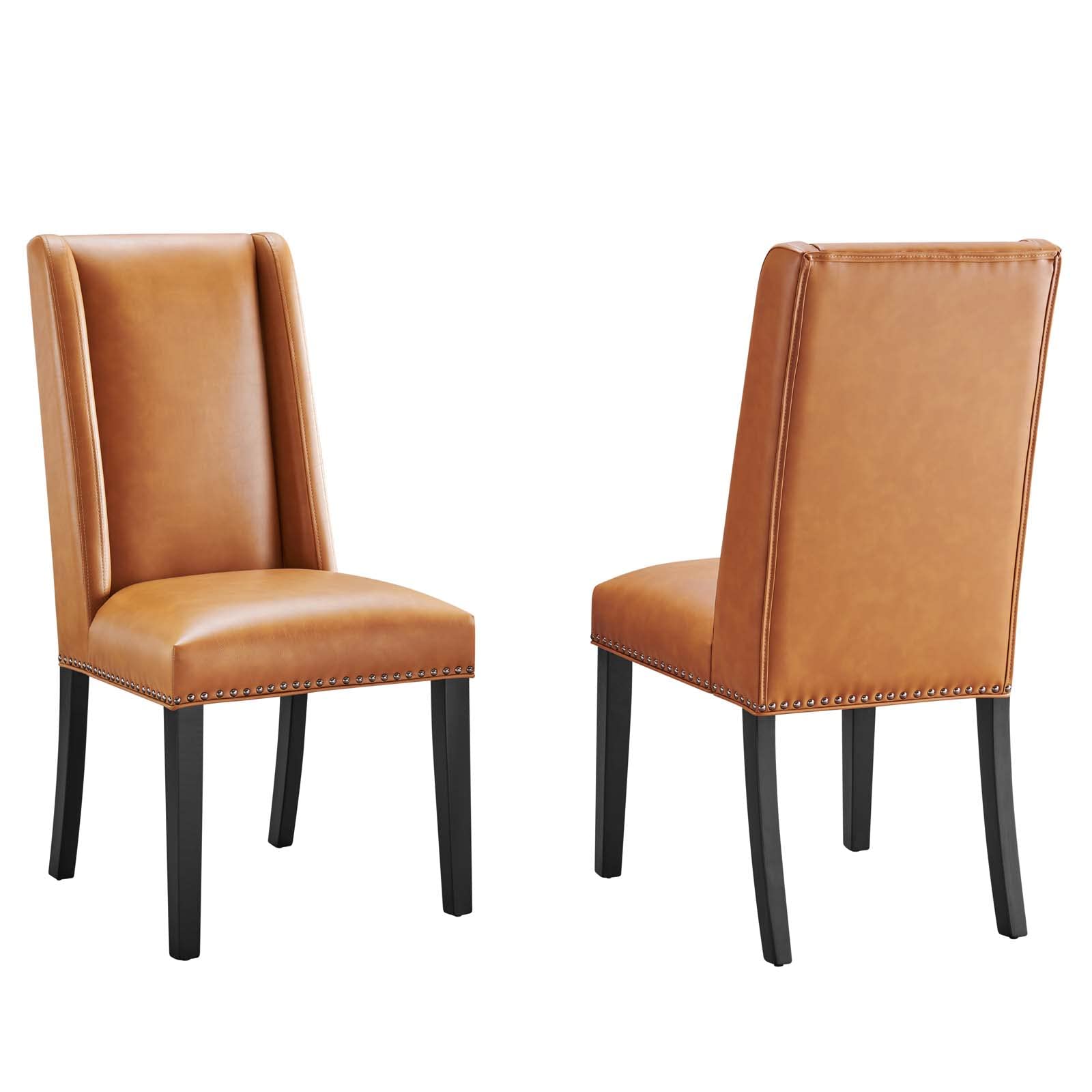 Amazon.com - Modway EEI-2747-TAN-SET Baron Dining Chair Vinyl Set of 2 ...
