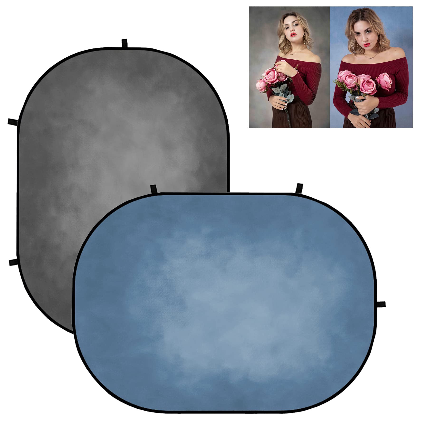 Kate Collapsible Backdrop 5x6.5ft(1.5x2m) Dark Grey Abstract Texture ...