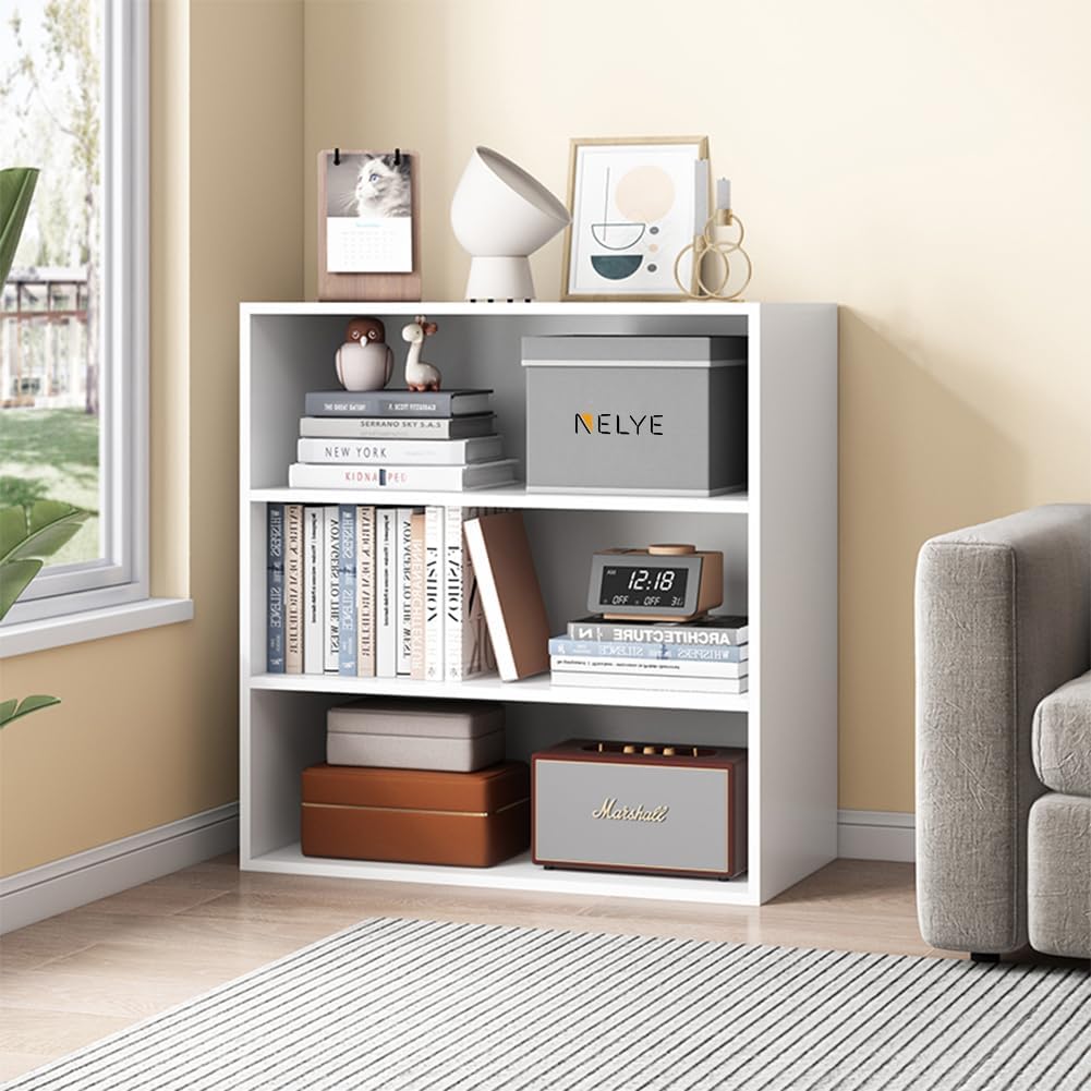 Amazon.com: NELYE Basic Open Shelf Bookcase - 3-Tier Wooden Cube ...