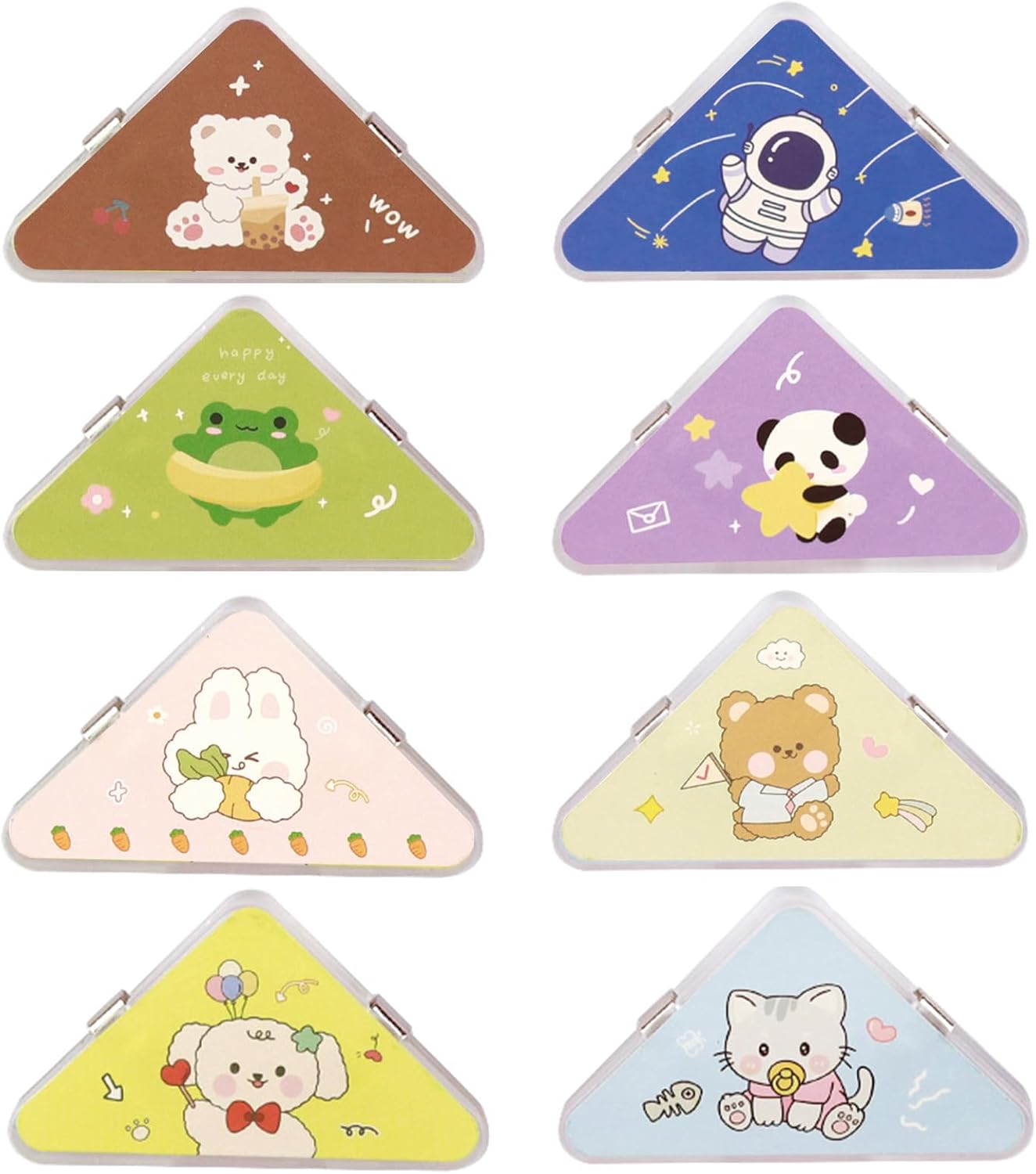 Amazon.com : 8 Pcs Corner Paper Clips Cute Cartoon Bookbinder Triangle ...