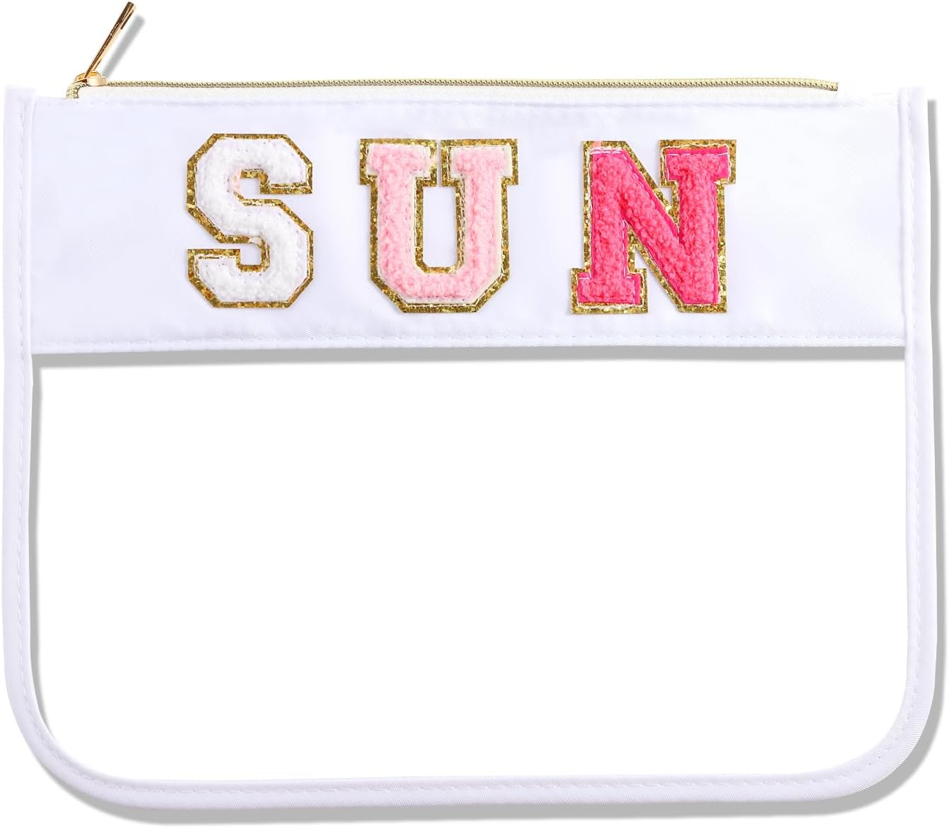 Amazon.com: Sun Makeup Bag Summer Sunscreen Clear PVC Cosmetic Letter ...