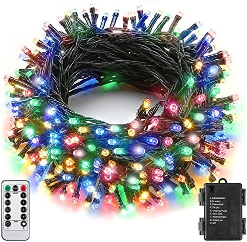 Amazon.com: Battery Remote Control String Lights Christmas Lights 100 ...