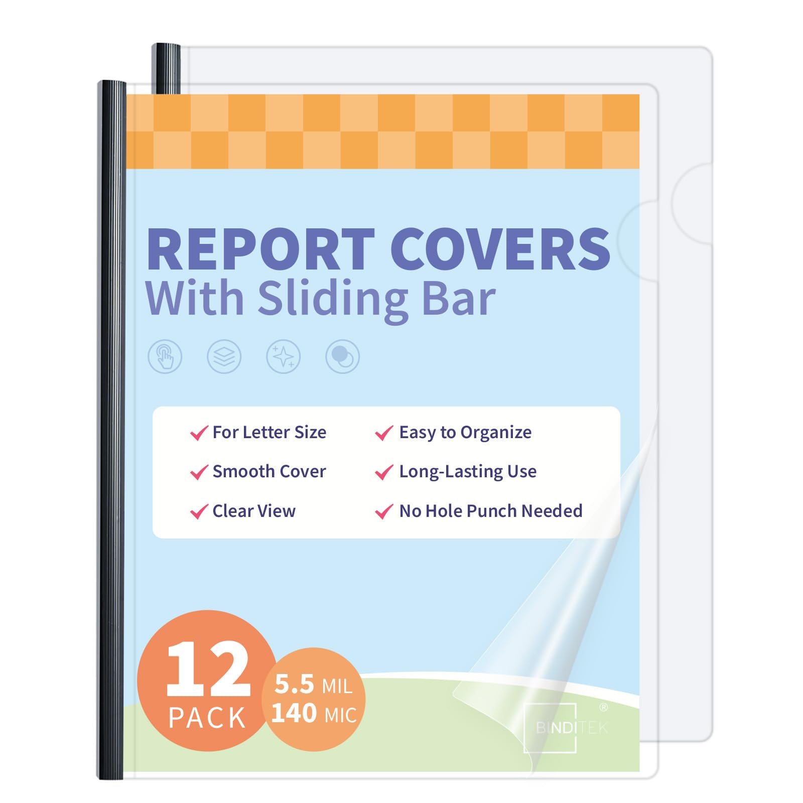 Snapklik.com : Binditek 12 Pack Clear Report Covers