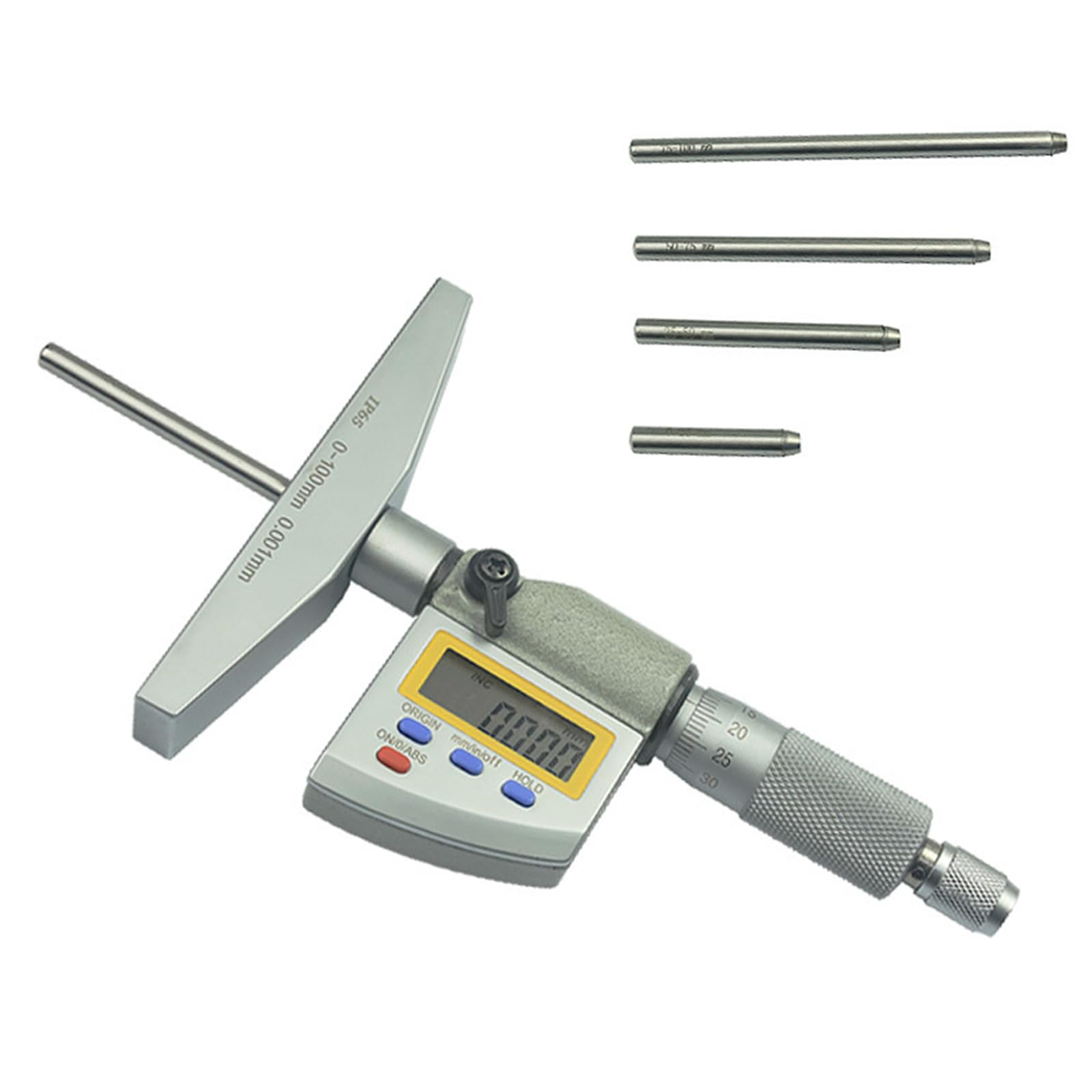Digital Depth Micrometer, Electronic Depth Gauge, with LED Screen, 4 ...