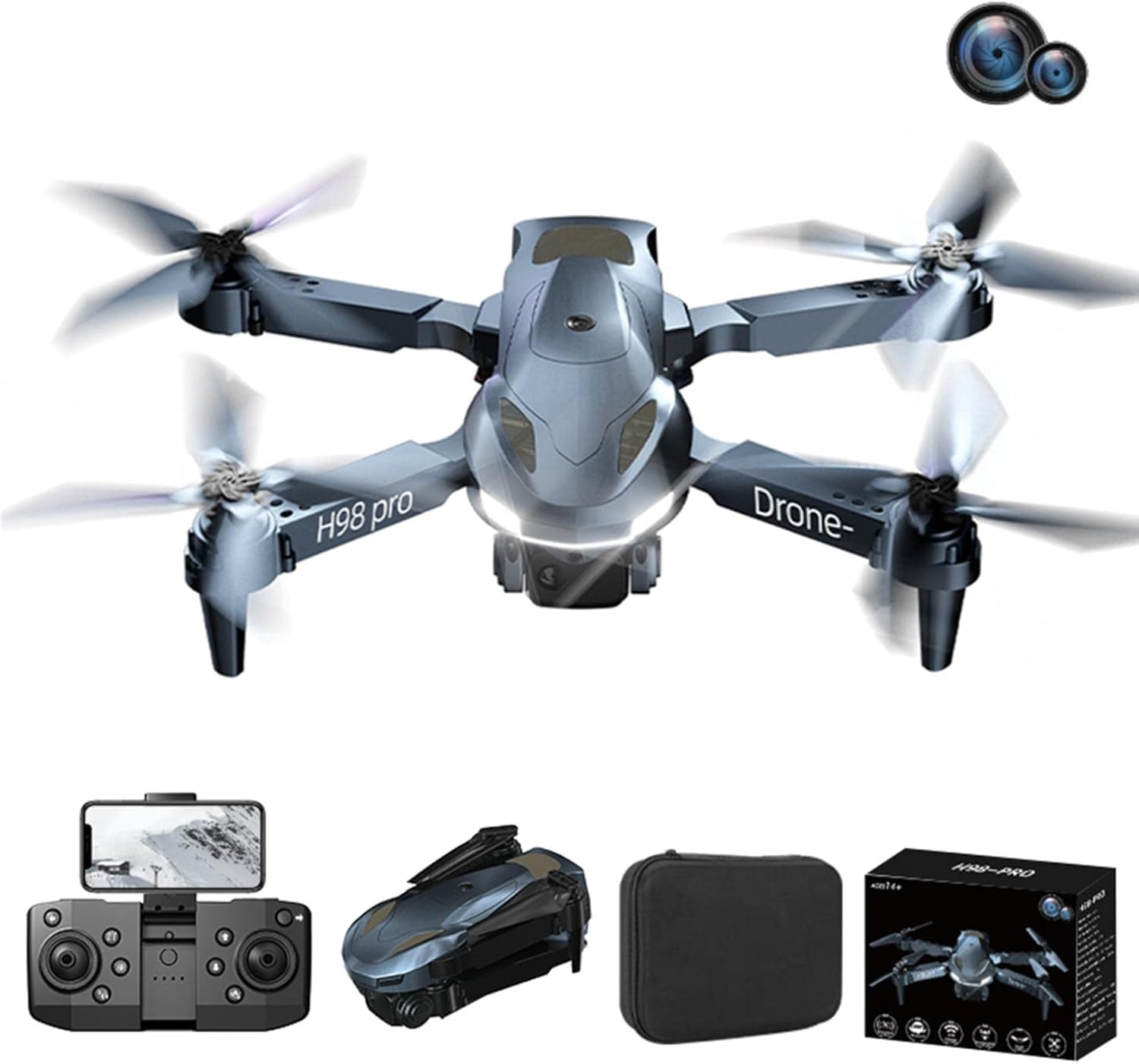 Amazon.com: Hopeg RC Quadcopters, H98 Remote Control Drone with 1080P ...