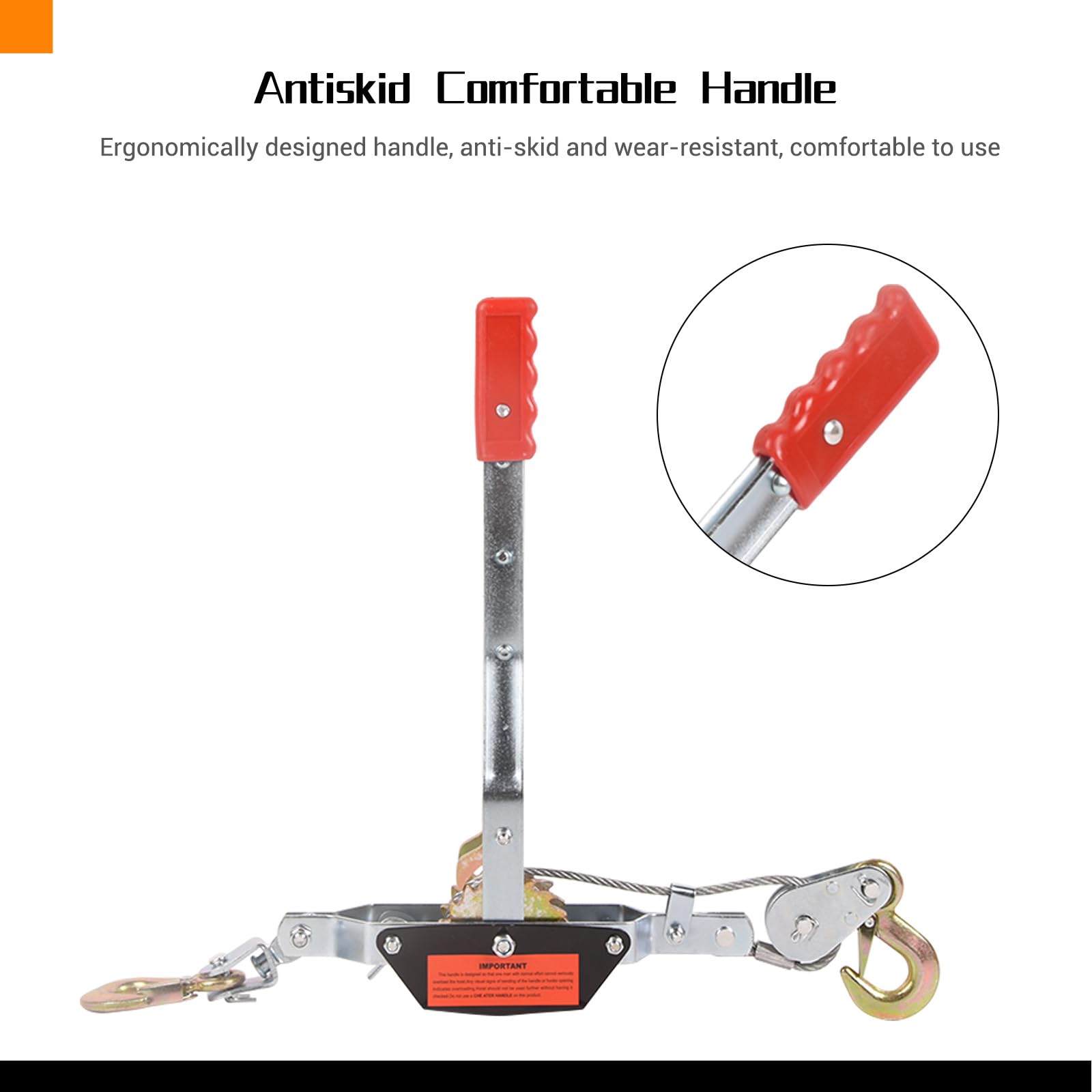Snapklik.com : 2 Ton Come Along Winch, Heavy Duty 2 Hook Steel Cable ...