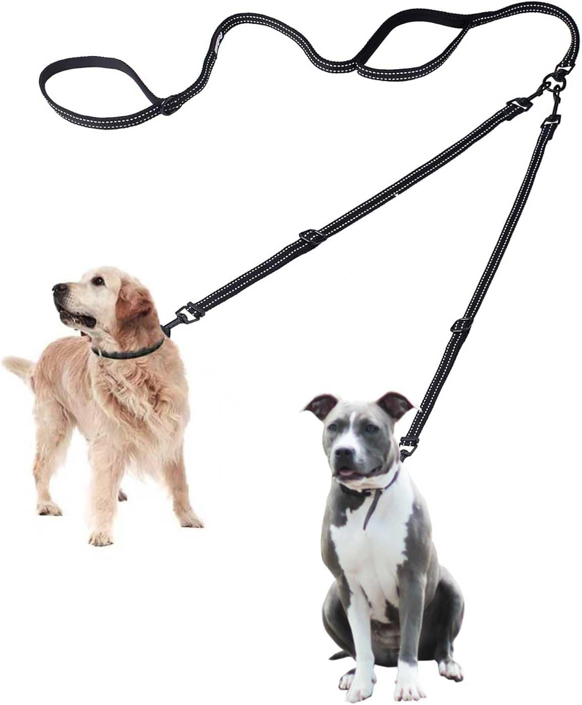 Amazon.com : PAUBES - Double Dog Leash – Adjustable Length Long Leash ...