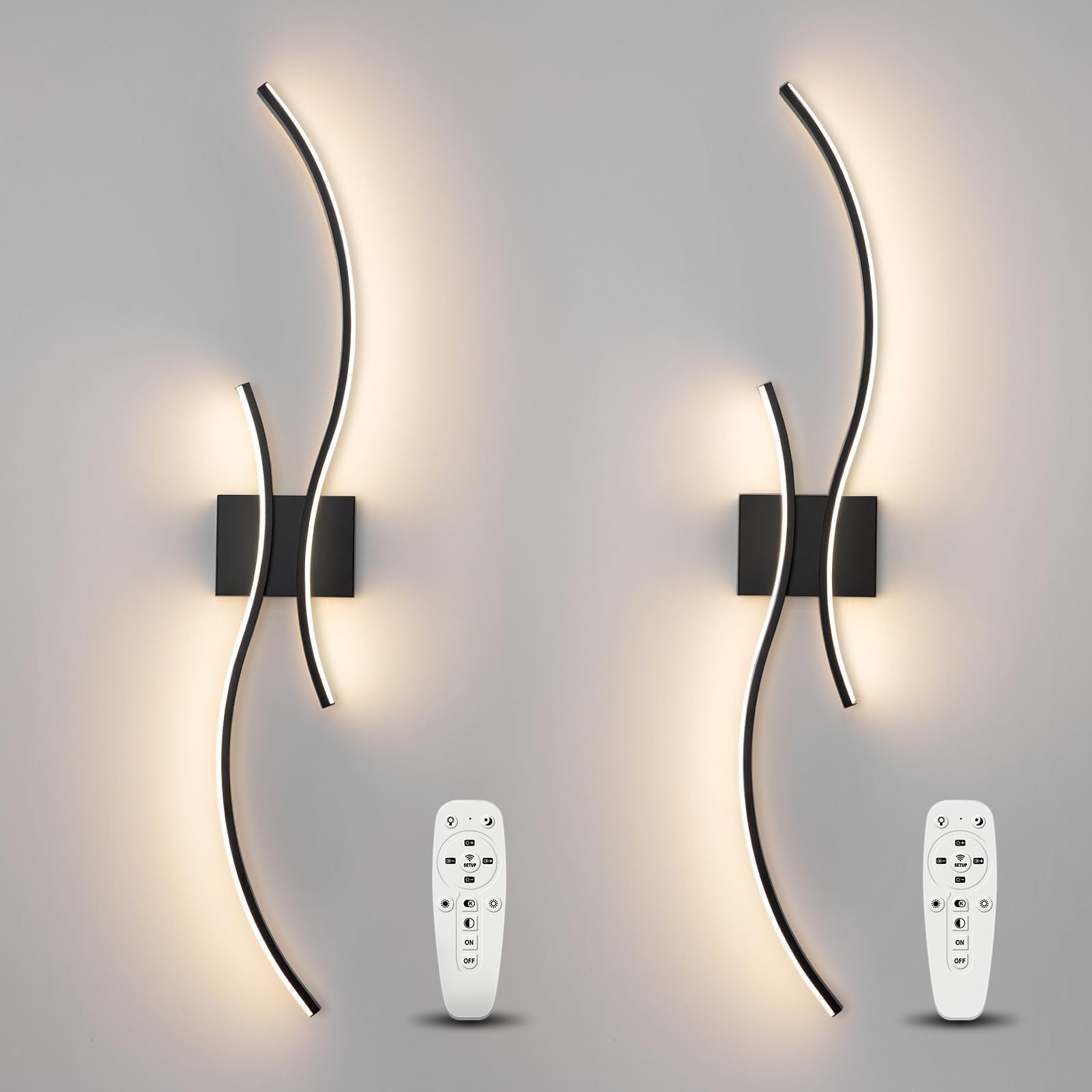 KARTOOSH Battery Operated Wall Sconces Set of Two with Remote Control ...