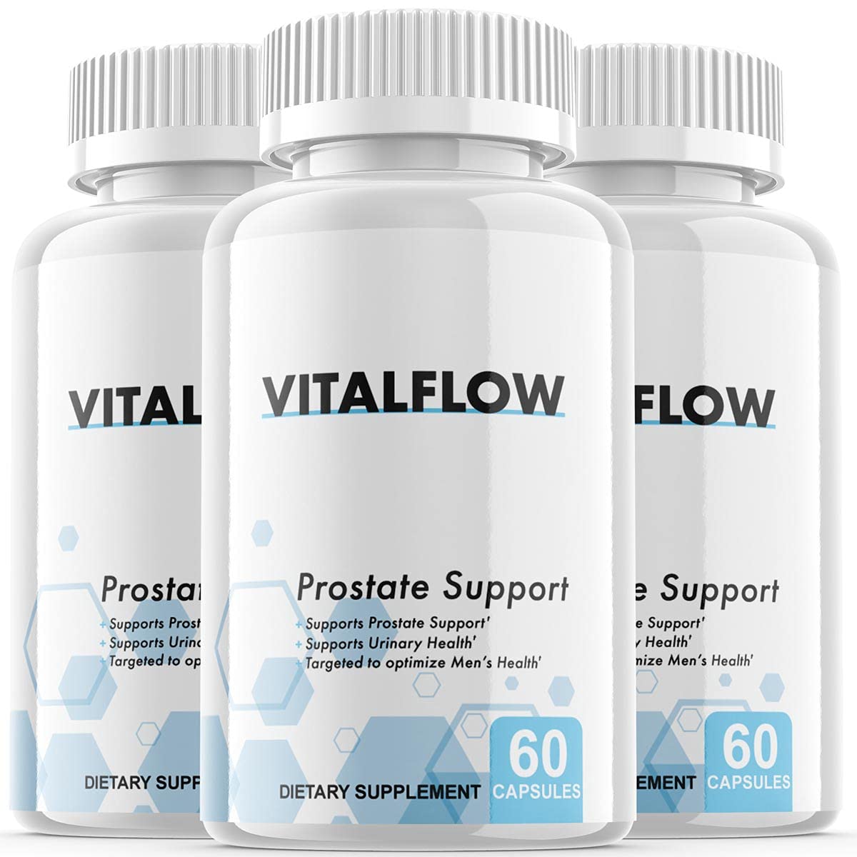 3 Bottles Vitalflow Prostate Support Formula Supplement 60 Capsules