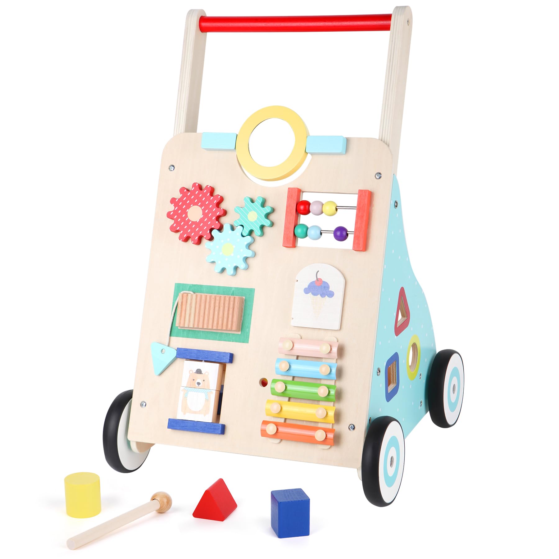 Amazon.com: Asweets Wooden Baby Walker Push and Pull Learning Activity Walker Kids’ Activity Toy ...