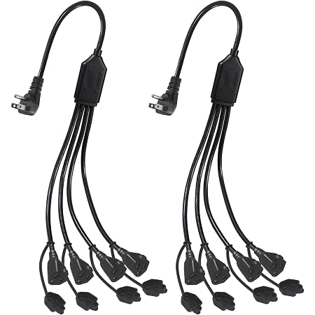 Amazon.com: KUNCAN 4 Way Outlet Splitter - 90-Degree Angled Flat US ...