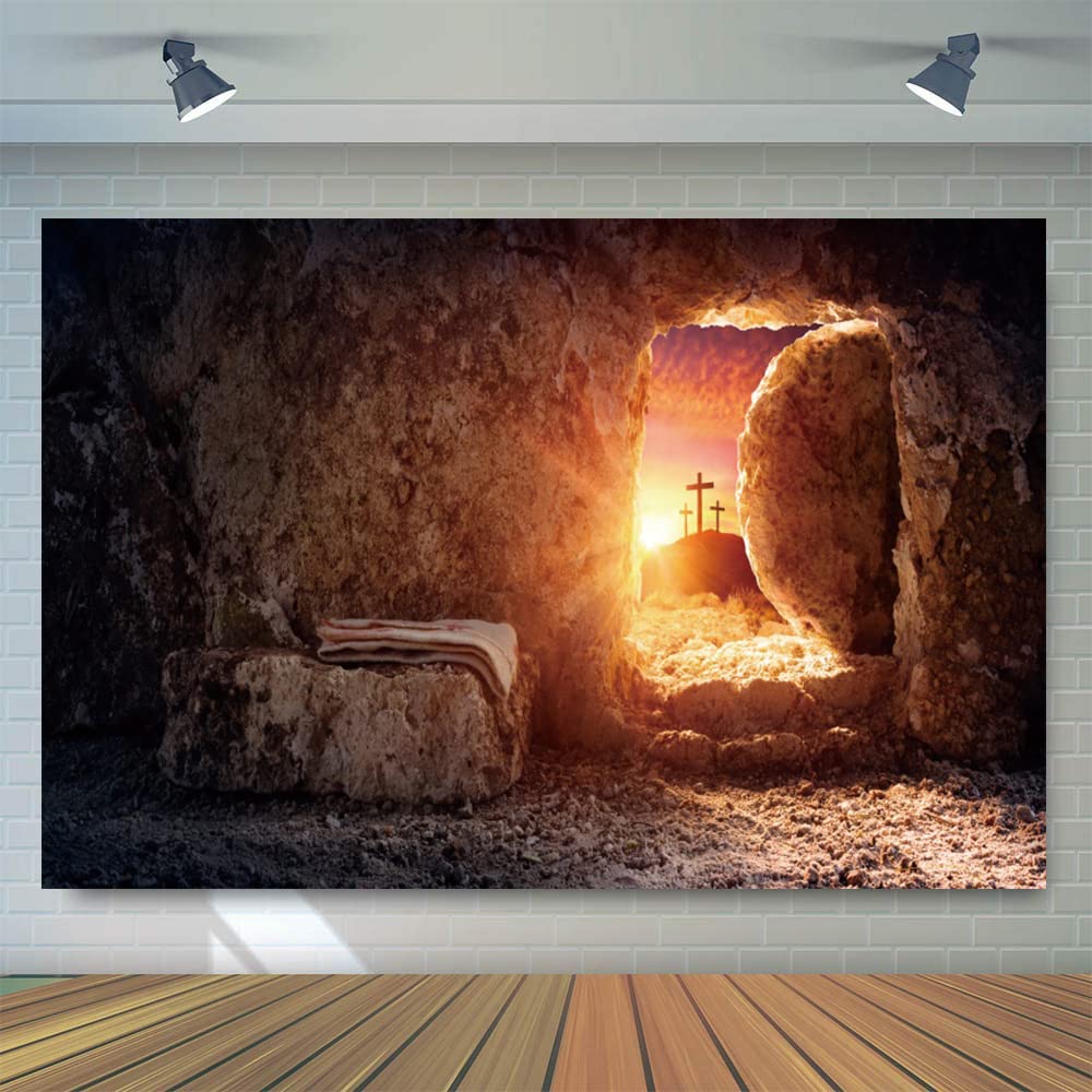 8x6ft Empty Jesus Tomb Backdrop Easter He Is Risen Backdrop ...
