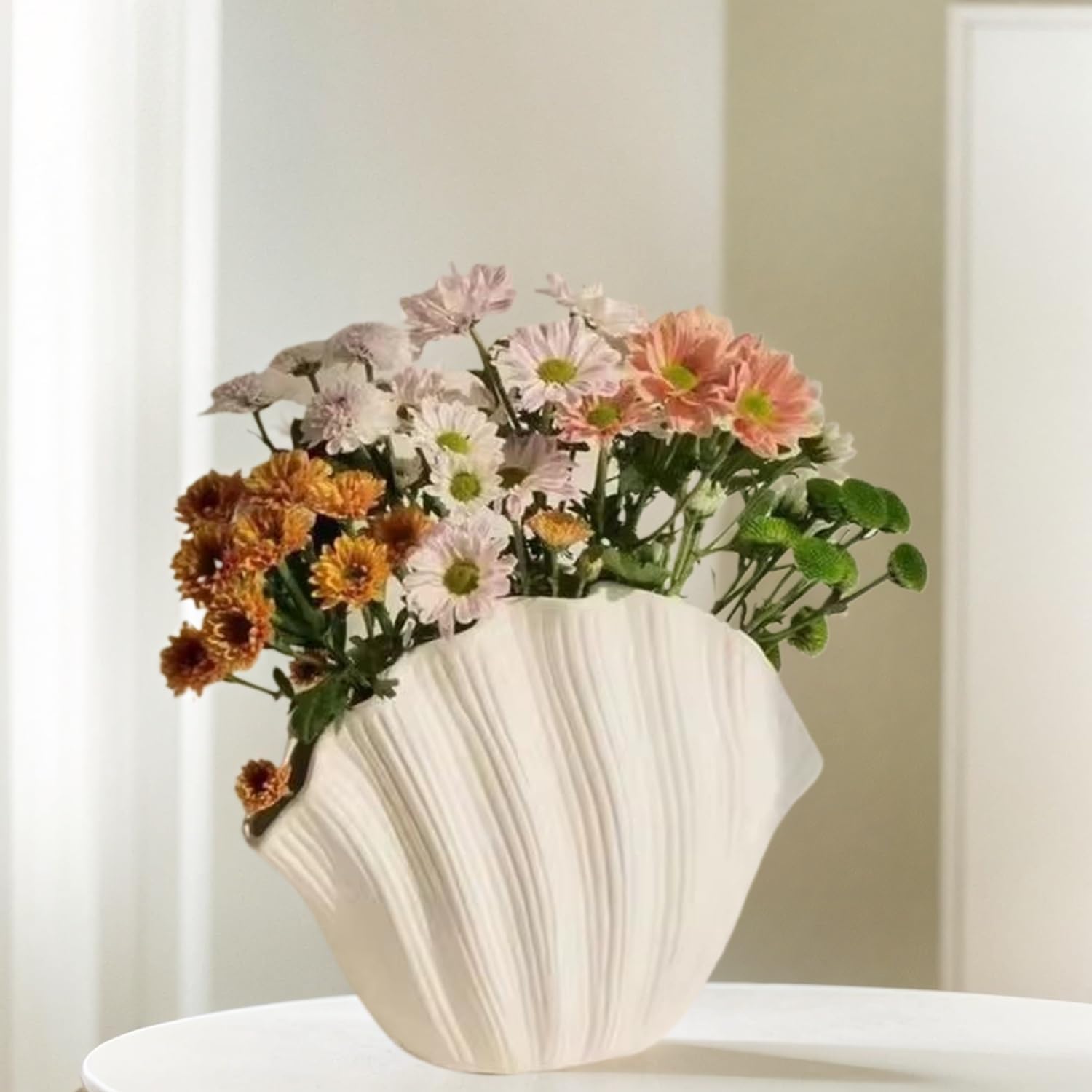 Amazon.com: Seashell Vase, Shell Shaped Vases for Living Room Decor ...