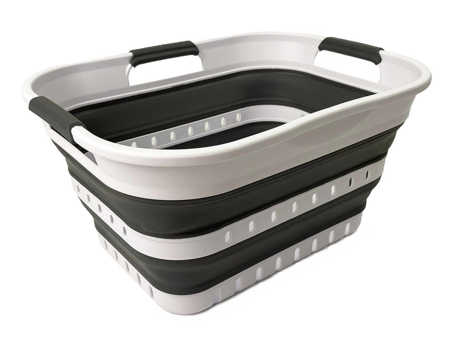 Amazon.com: SAMMART Collapsible Plastic Rectangular Laundry Basket ...