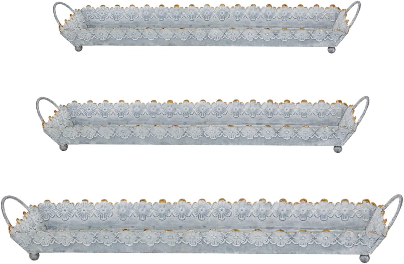 Amazon.com: NIKKY HOME Decorative Trays Set of 3, Rectangular Shaped ...