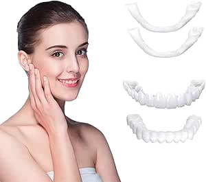 Amazon.com: Fake Teeth,2PCS Dentures Cosmetic Teeth for Upper and Lower ...