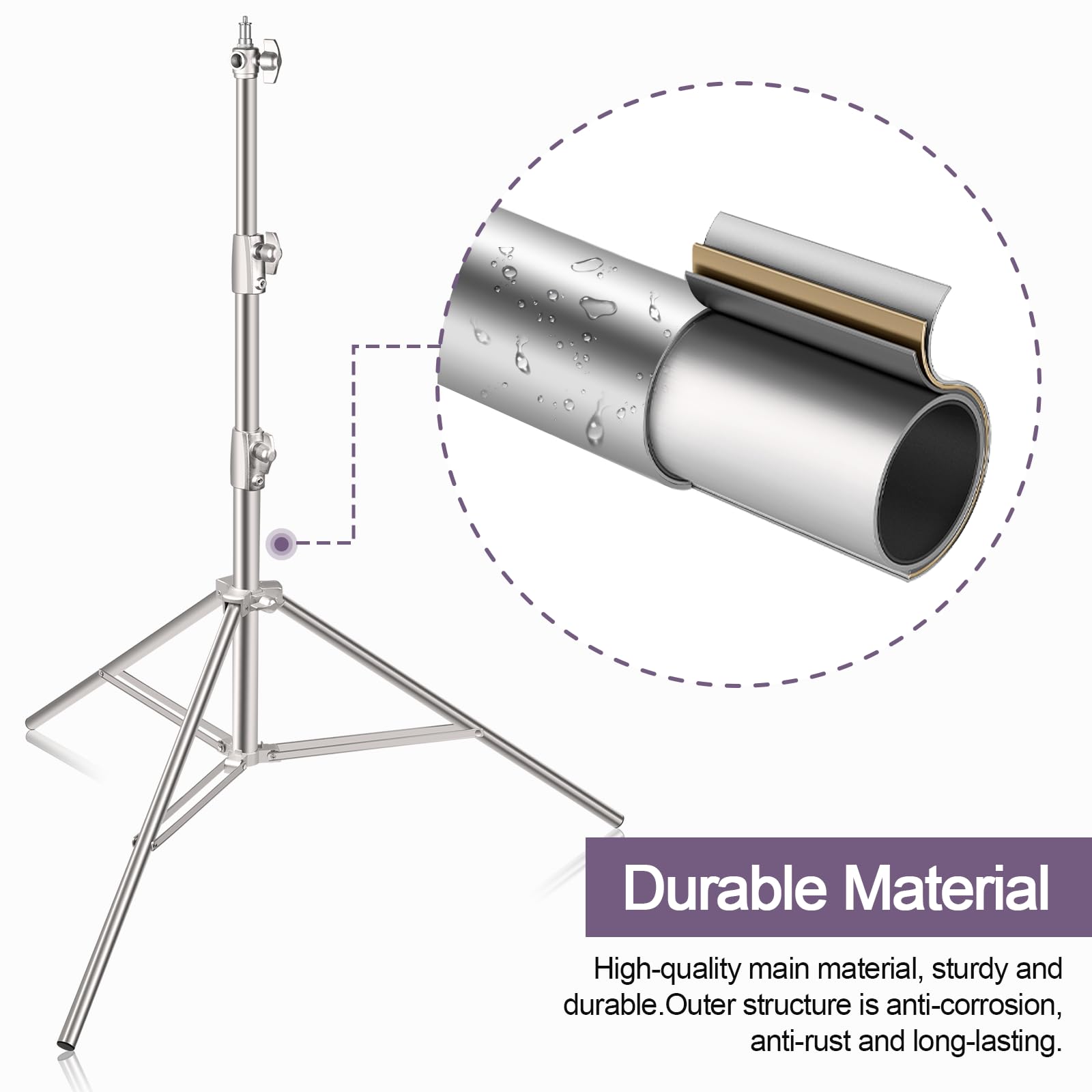 Snapklik.com : EMART 9ft/2.7m Stainless Steel Light Stand, Spring ...