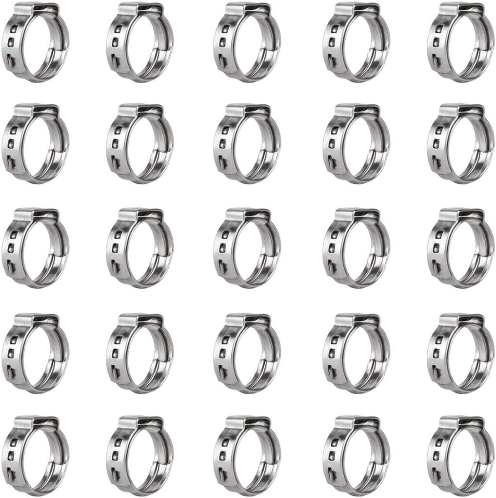 50 Pack 3/8 Inch PEX Cinch Clamps Rings 304 Stainless Steel Cinch Crimp ...