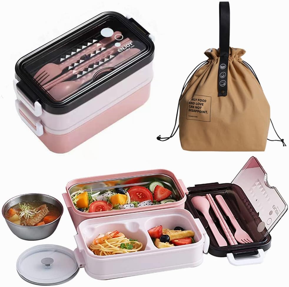 Vikuces Bento Box and Lunch Bag Kit for Kids, Adult Reusable Insulated ...