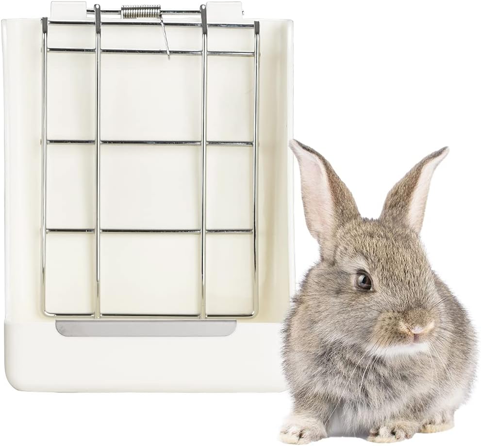AOVNA 2 Pieces Rabbit Feeder Racks Hay Feeding Food Basket Plastic Hay ...