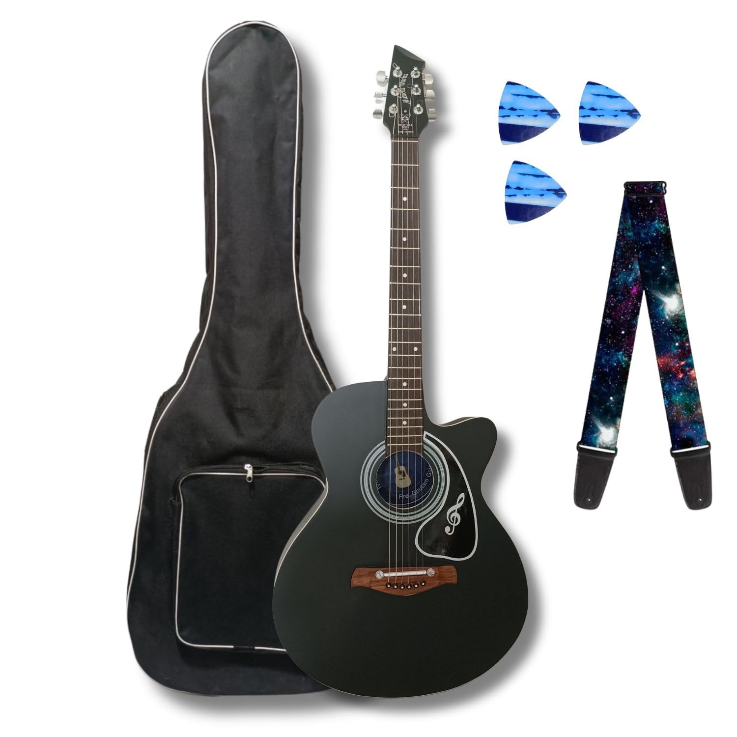Musical Works Guitar, Acoustic Guitar, 39 Inch Cutaway, with Bag ...
